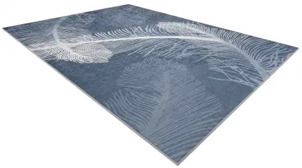 ANDRE mycí kobereček Peří 1148 vintage protiskluz modrý velikost 160x220 cm | krásné koberce cz