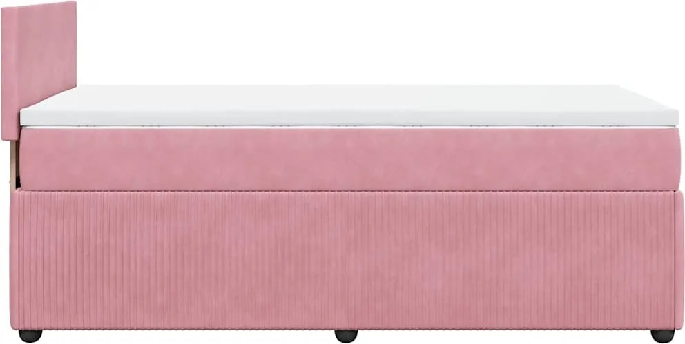 Box spring postel s matrací růžová 80 x 200 cm samet 3289889