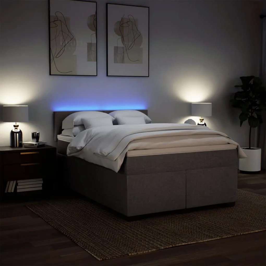 Box spring postel s matrací taupe 140x200 cm textil 3288208