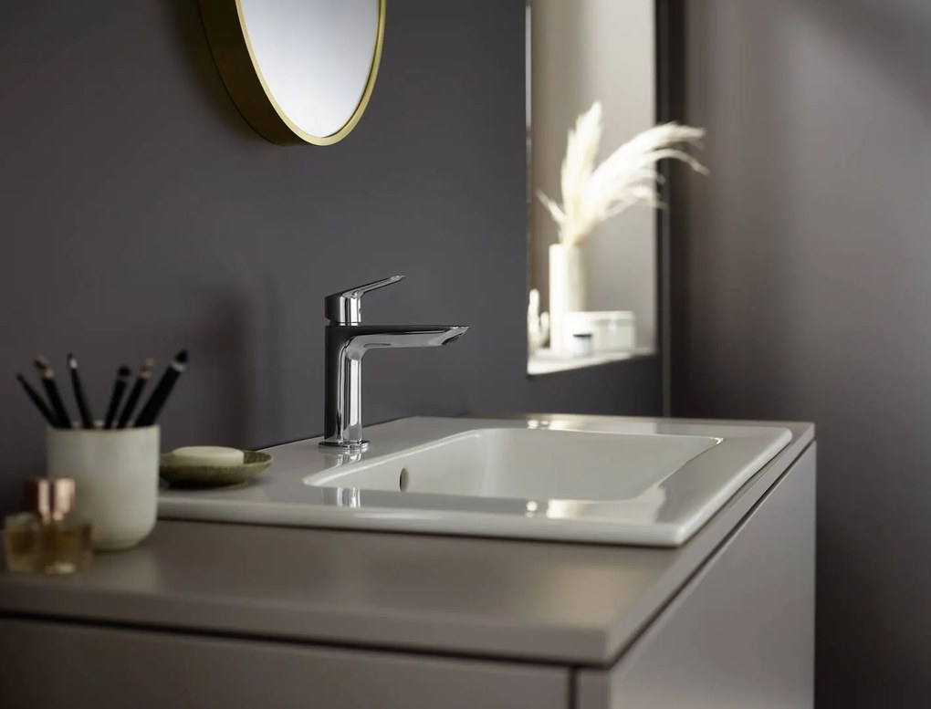 Hansgrohe Logis, umyvadlová baterie Fine 110, s výpustí Push-Open, EcoSmart, chromová, 71252000