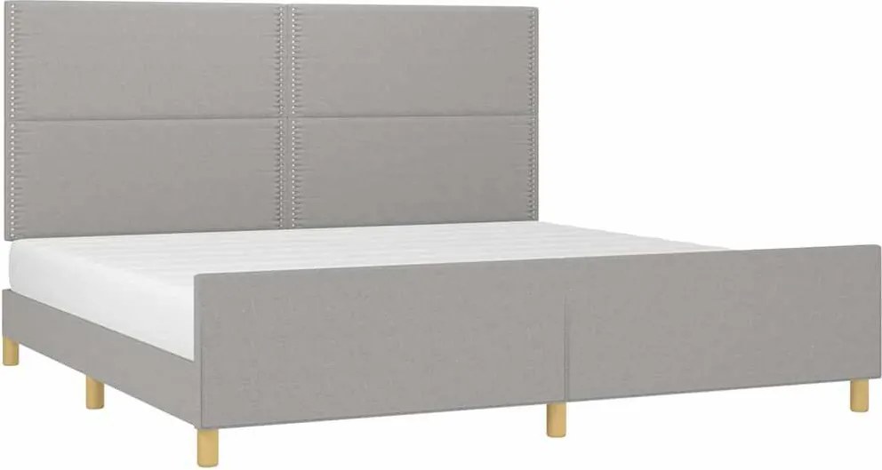Rám postele bez matrace světle šedý 200 x 200 cm textil 3125000