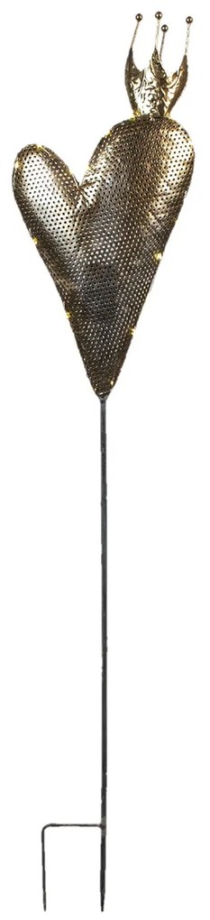 Zahradní zápich srdce s korunkou - 20*7*115 cm