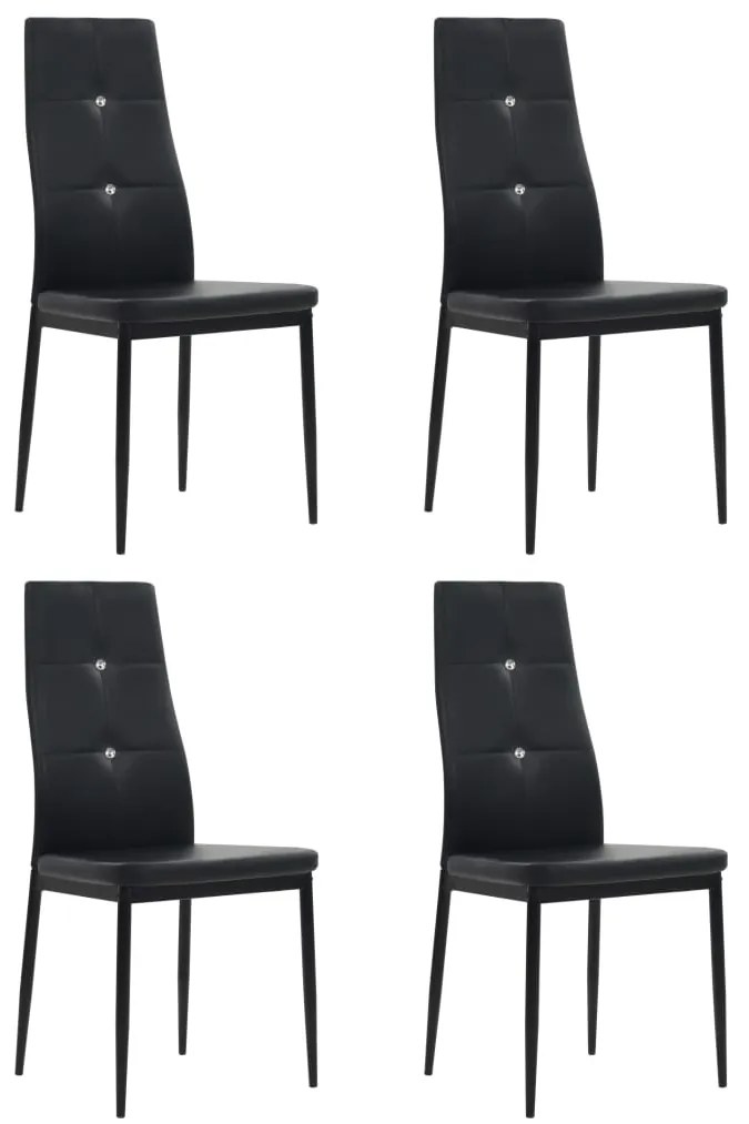 Jídelní židle 4 ks černé umělá kůže 246188