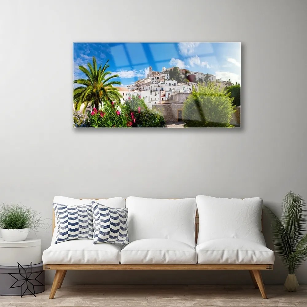 Obraz na skle Město Palma Krajina 120x60 cm