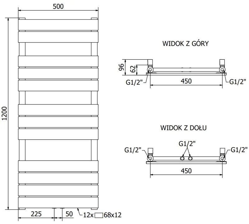 Mexen Ceres, topné těleso 1200 x 500 mm, 610 W, bílá, W111-1200-500-00-20
