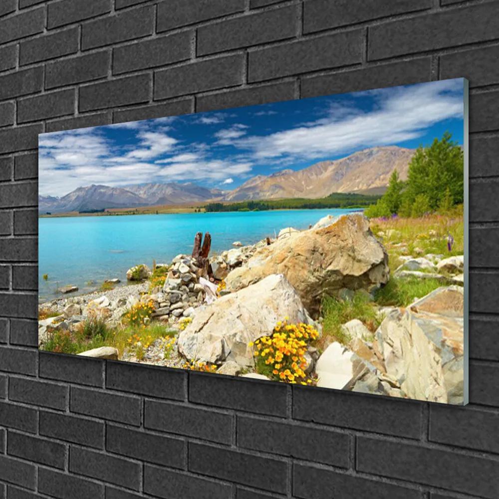 Obraz na skle Moře Skály Krajina 120x60 cm