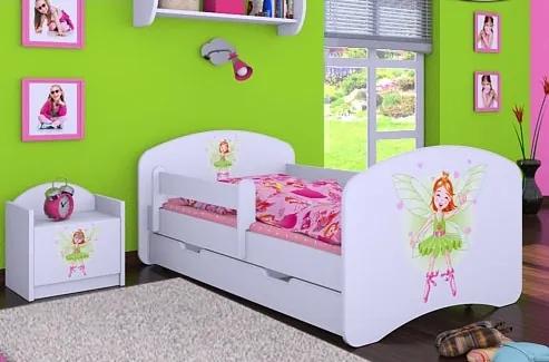MAXMAX Dětská postel se šuplíkem 140x70cm ZELENÁ VÍLA