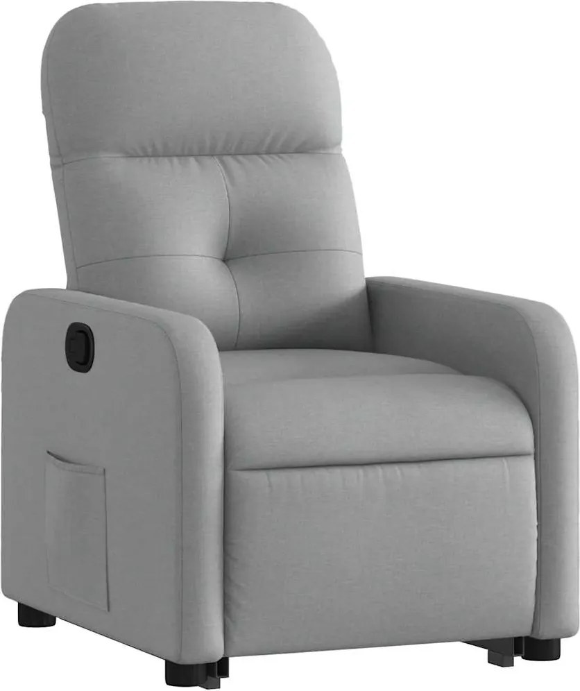 Zvedací polohovací křeslo světle šedé textil 3206795