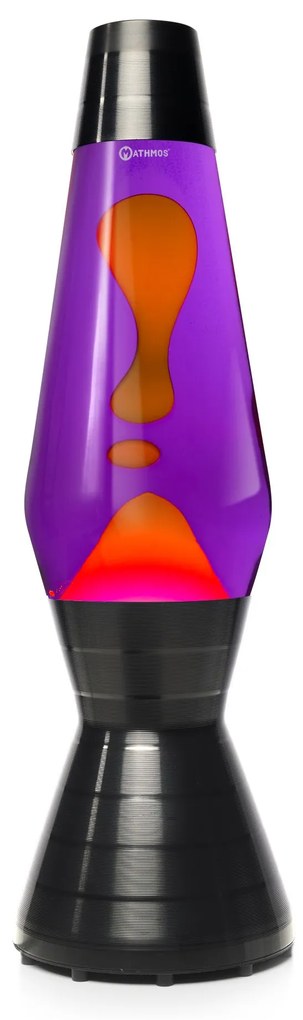 Mathmos Astro Vinyl, originální lávová lampa s fialovou tekutinou a oranžovou lávou, 44cm