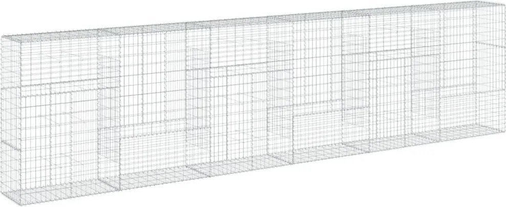 Gabionový koš s víkem 600 x 50 x 150 cm pozinkované železo 3295159