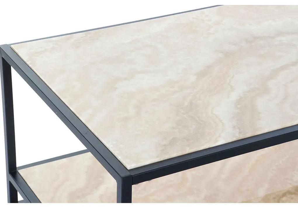 DKD Home Decor Postranní stolek Ocel, Stříbro, Dřevo MDF 120 x 60 x 45 cm
