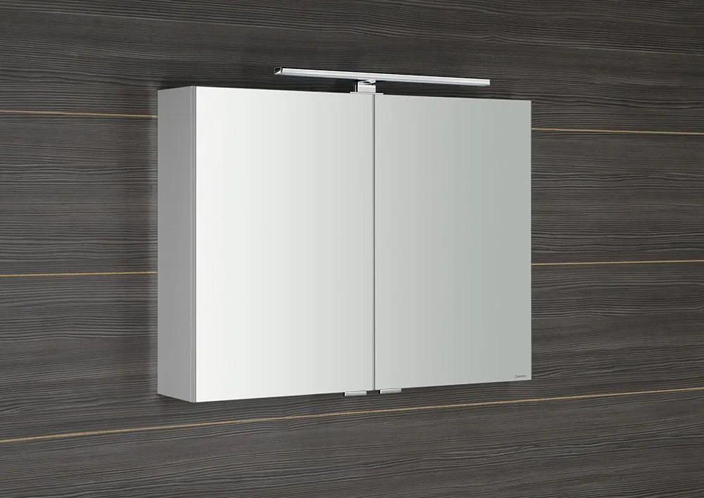 Sapho, RIWA galerka s LED osvětlením, 81x60x17cm, bílá lesk, RIW080-0030