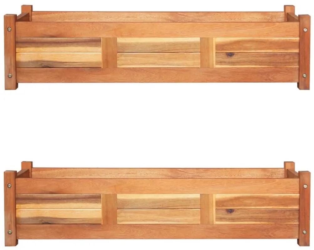 Vyvýšené záhony 2 ks akáciové dřevo 100 x 30 x 25 cm 3057522