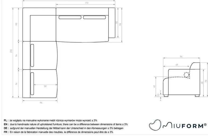 Světle zelená rohová pohovka (levý roh) Flex Felix – Miuform