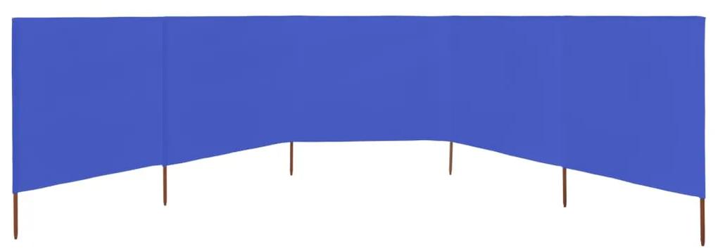 5dílná zástěna proti větru látková 600 x 80 cm azurově modrá - Default Title