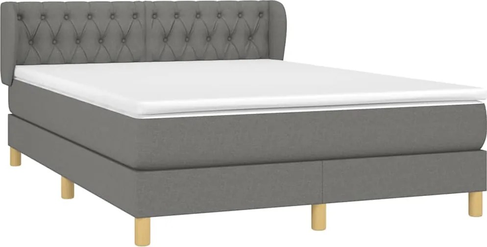 Box spring postel s matrací tmavě šedý 140 x 190 cm textil 3127038