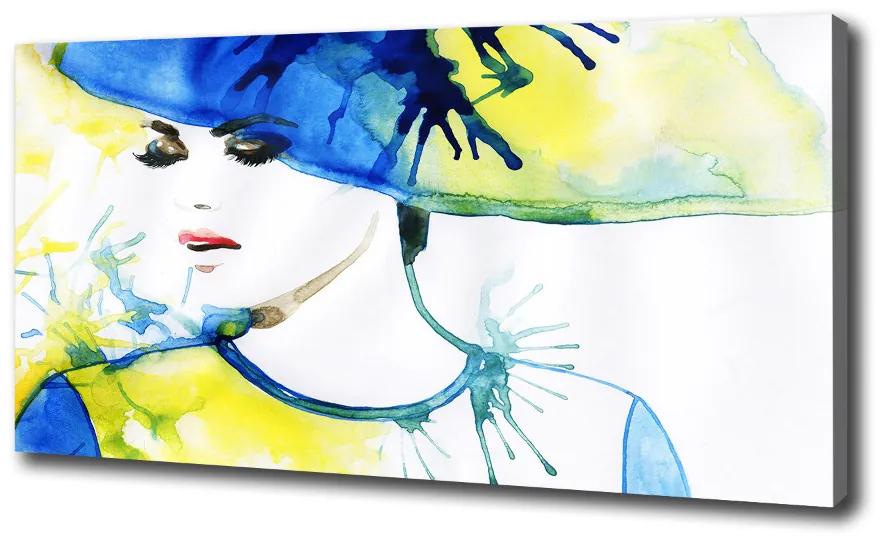 Wallmuralia Moderní fotoobraz canvas na rámu Žena s kloboukem 100x50