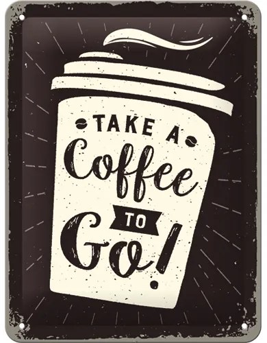Postershop Plechová cedule: Take a Coffee to Go! - 20x15 cm