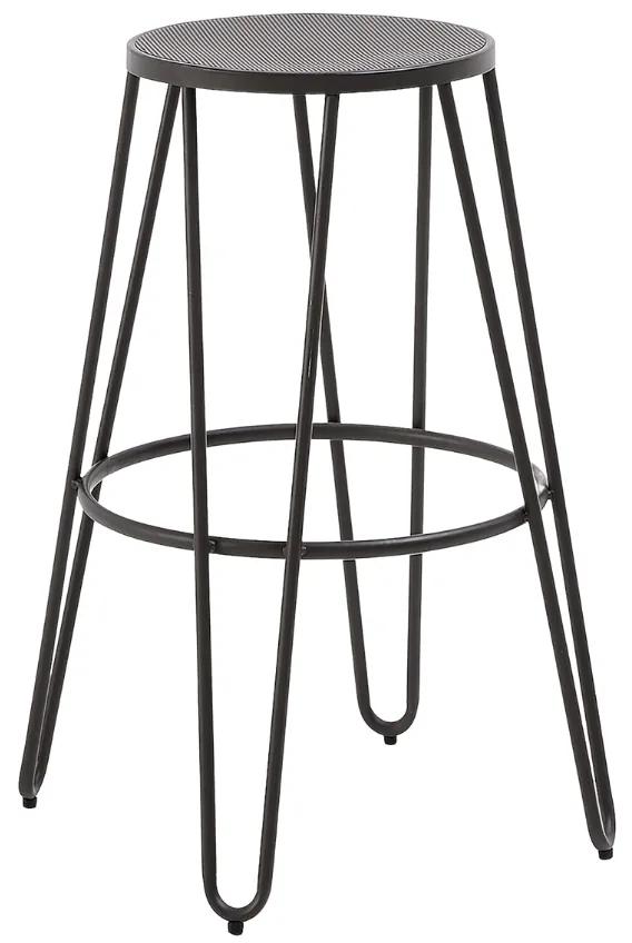 LaForma Černá kovová barová židle Mallone