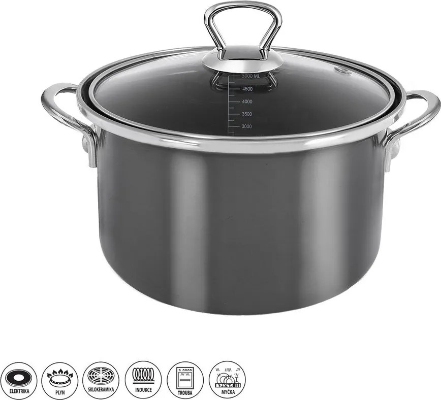 Smaltovaný hrnec s pokličkou 5 l Metalic – Orion