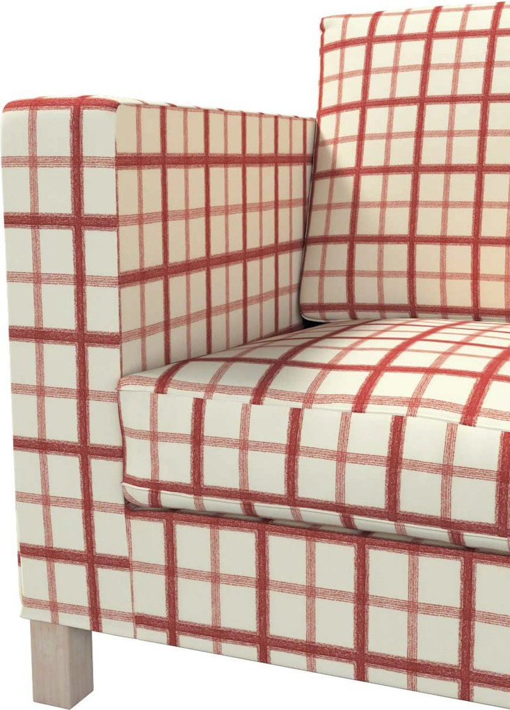 Potah na pohovku IKEA Karlanda 3-místná nerozkládací, krátký barva červená látka vzorované