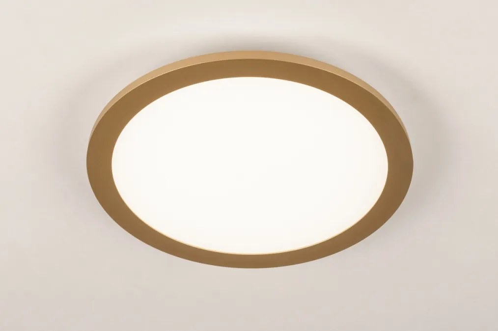 Stropní stmívatelné LED svítidlo s dálkovým ovládáním Basic Round Gold 30