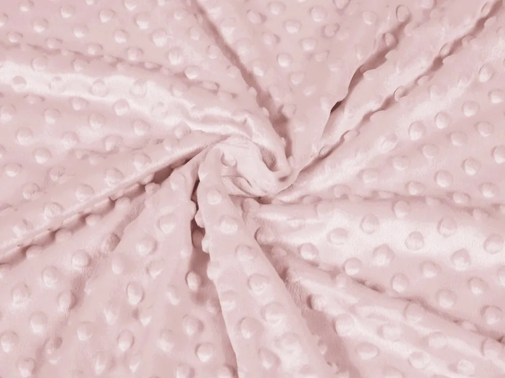 Biante Dětská oboustranná deka Minky puntíky/Polar MKP-032 Pudrově růžová 100x150 cm
