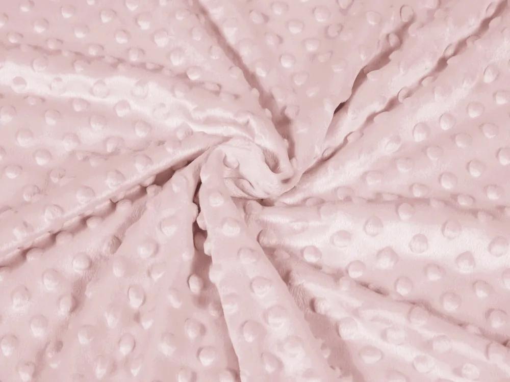 Biante Dětská oboustranná deka Minky puntíky/Polar MKP-032 Pudrově růžová 75x100 cm