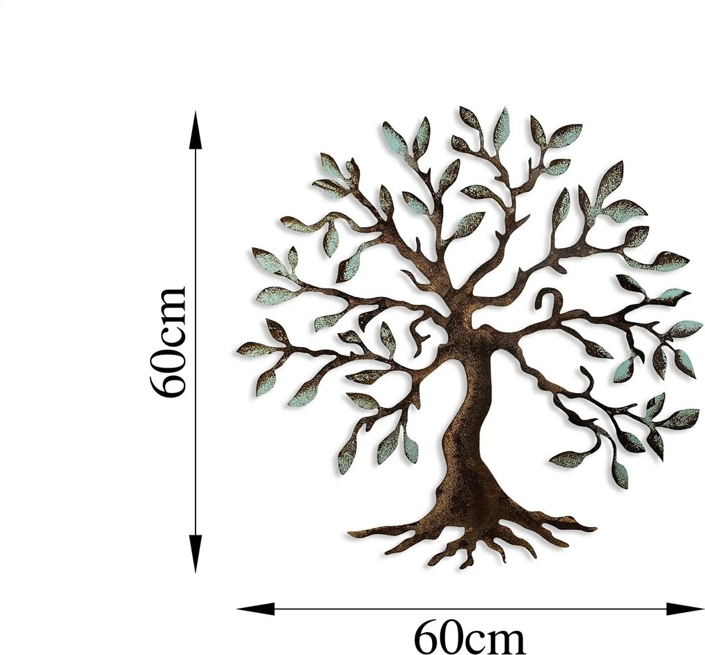 Nástěnná kovová dekorace Tree 1 vícebarevná