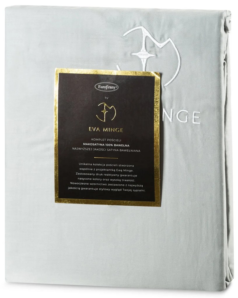 SATÉNOVÉ LOŽNÍ POVLEČENÍ EVA MINGE H 220X200 CM, 2 KS 70X80 CM ŠEDÁ