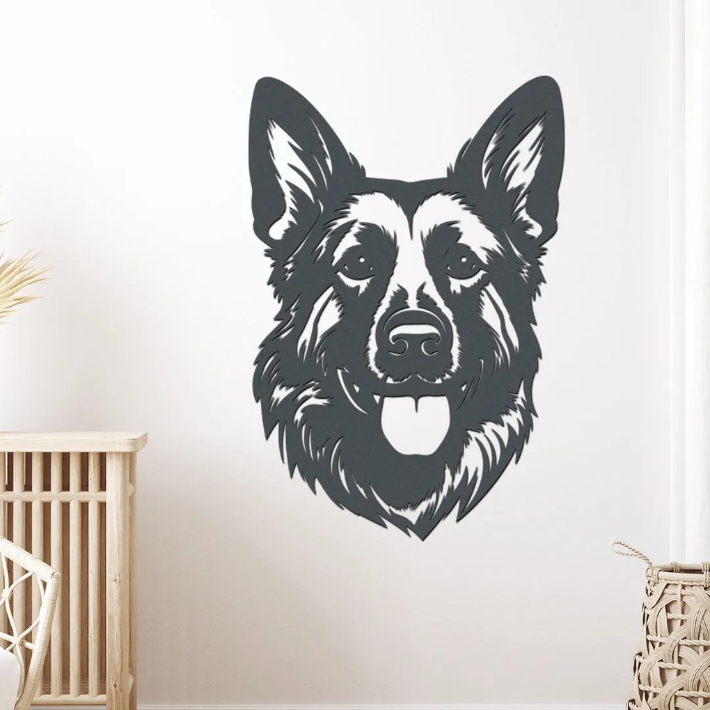 dřevo života Dřevěná dekorace NĚMECKÉHO OVČÁKA Zvolte rozměr (cm): 40x60, Zvolte barvu dekoru: Černá
