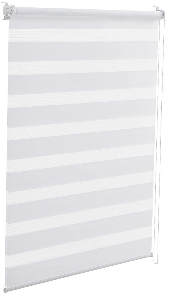 [neu.holz]® Roletožaluzie "Zebra" - stínění - bez vrtání (140x230cm) bílá