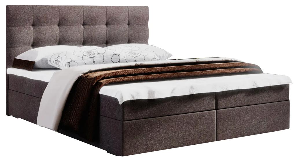 Manželská postel Boxspring 160 cm Fade 2 (tmavě hnědá) (s matrací a úložným prostorem). 1046499