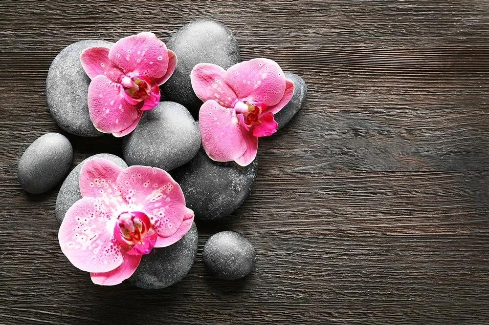 Samolepící fototapeta Zen kompozice s orchidejí - 150x100 cm
