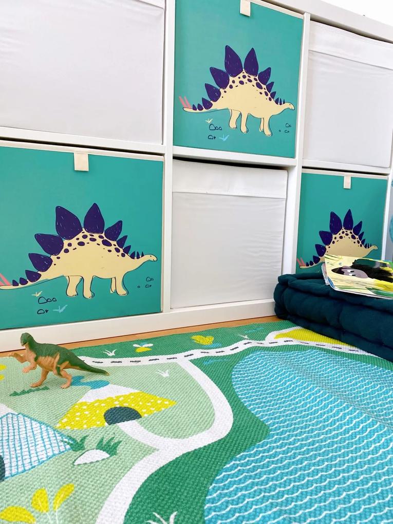 Amadeus les Petits Dětský koberec Dinosaurus zelený 120 x 77 cm