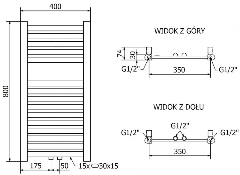 Mexen Hades, topné těleso 800x400 mm, 249 W, zlatá lesklá, W104-0800-400-00-50