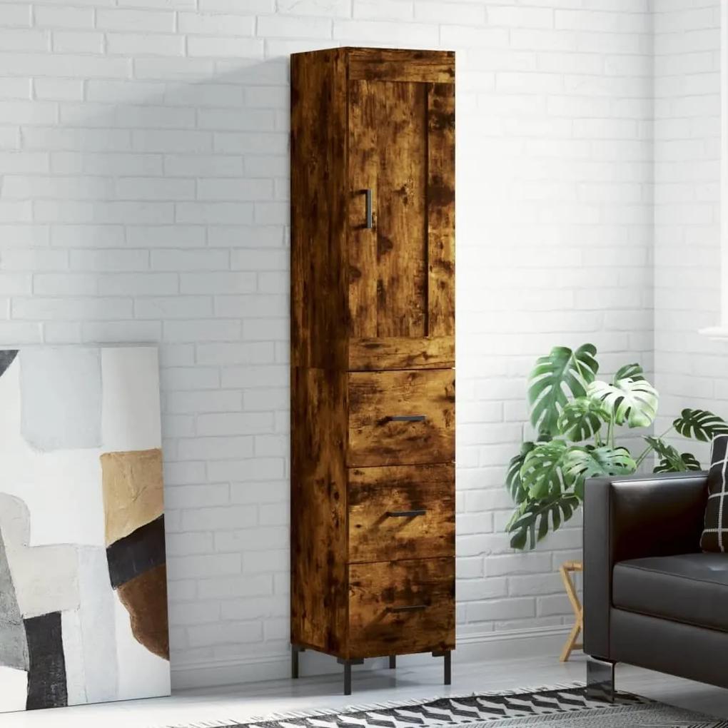 vidaXL Skříň highboard 34,5 x 34 x 180 cm kompozitní dřevo [3200193] Barva: hnědý dub