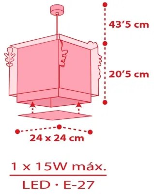 Dalber 73262 - Dětský lustr HELLO KITTY 1xE27/15W/230V růžová