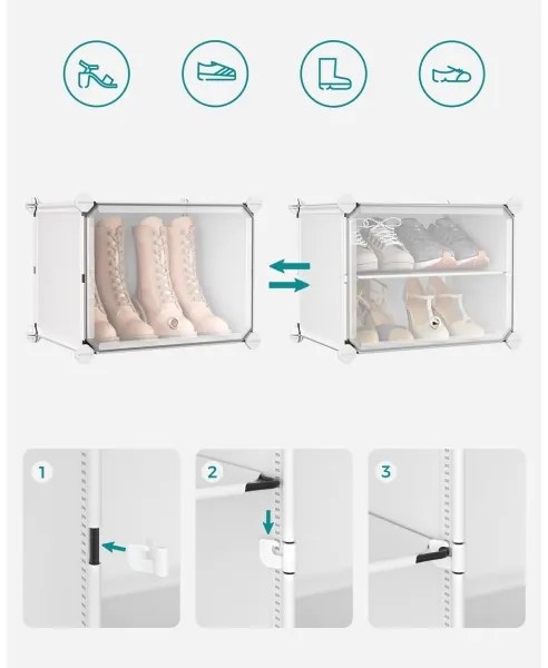 Modulární regál s přihrádkami BOXIFY bílá