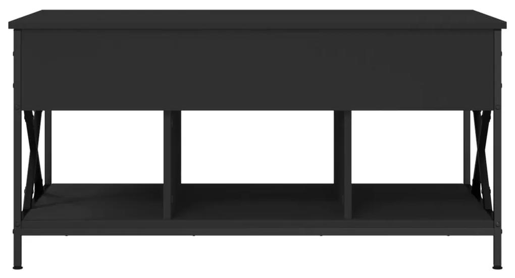 Konferenční stolek černý 100x55x50 cm kompozitní dřevo a kov - Default Title