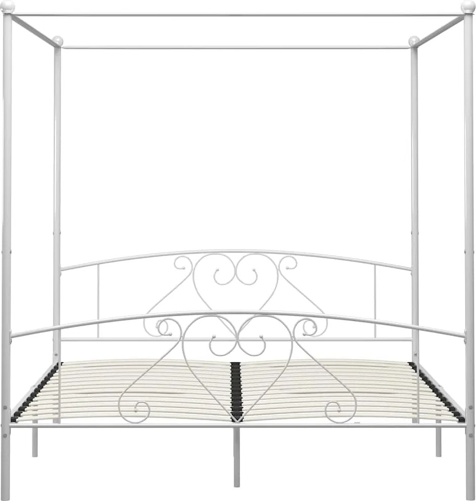 Rám postele s nebesy bílý kovový 180 x 200 cm 284431