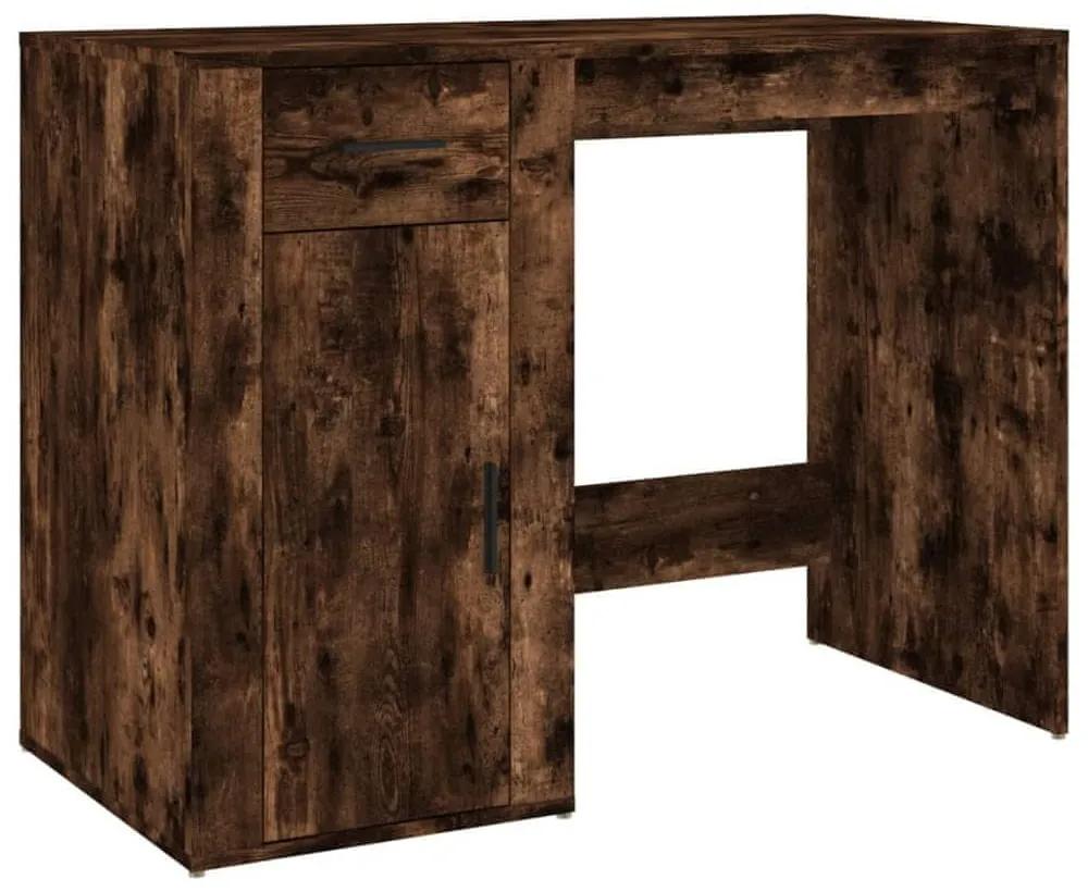 Petromila Psací stůl se skříňkou kouřový dub kompozitní dřevo
