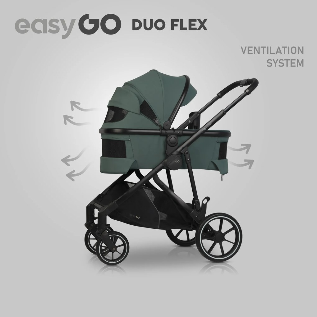 Sourozenecký kočárek EasyGo Duoflex Sage Green