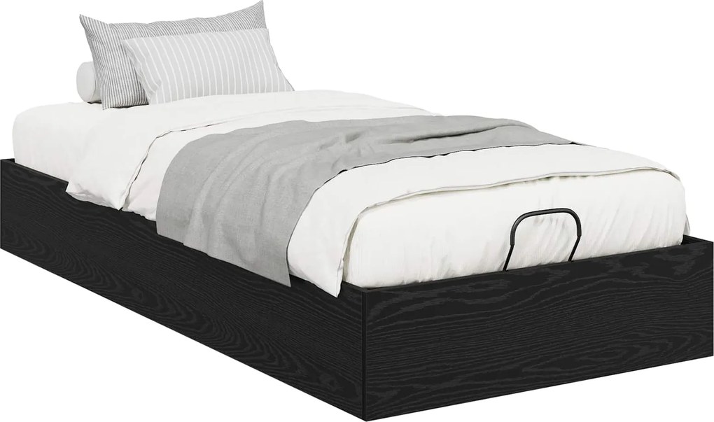 Ottoman postel Černý Dub 193 x 90 x 25 cm Dřevěný materiál 3409294