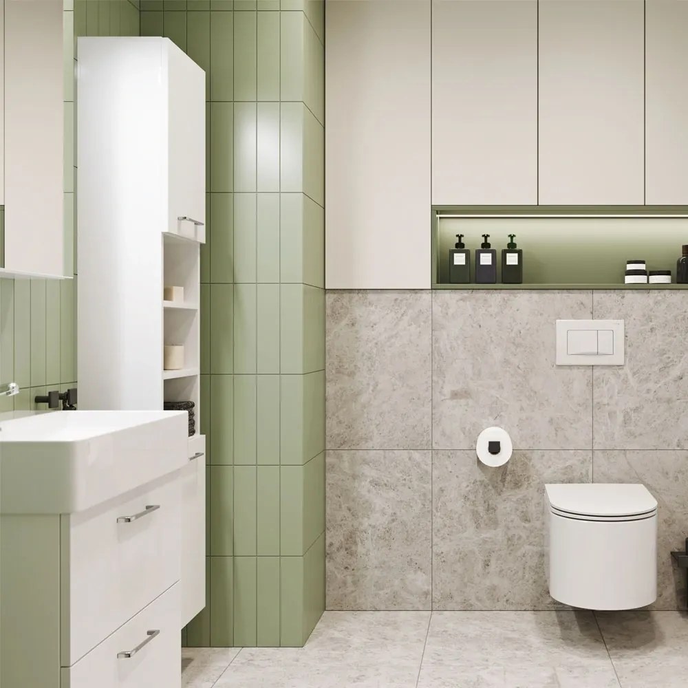 Mereo Mereo, Leny, koupelnová skříňka s keramickým umyvadlem, 600x670x420 mm, spodní, bílá lesklá, 2 zásuvky, nov, MER-CN811N