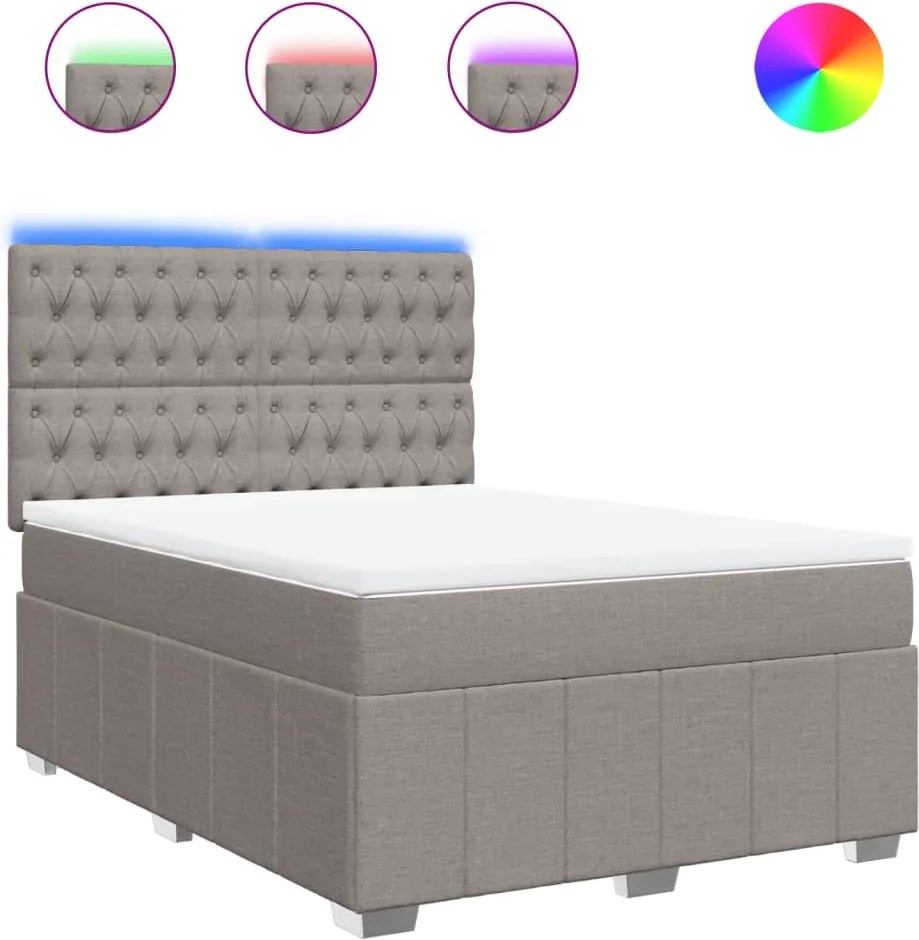 Box spring postel s matrací taupe 160x200 cm textil 3294030