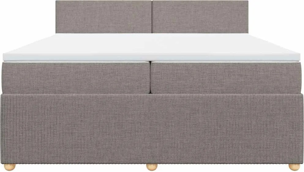 Box spring postel s matrací taupe 200x200 cm textil 3289860