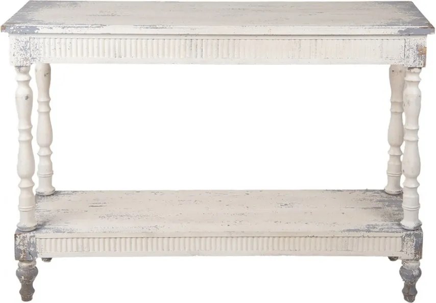 Bílý antik dřevěný konzolový stůl Giorgína - 110*35*78 cm