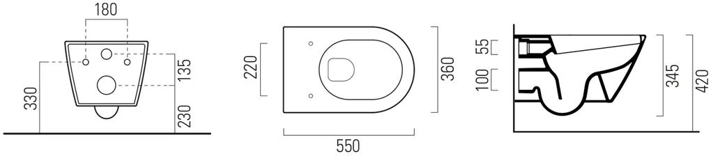 GSI KUBE X závěsná WC mísa, Swirlflush, 36x55cm, bílá ExtraGlaze - 941511