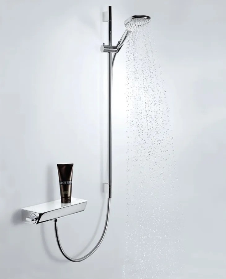 Hansgrohe Raindance Select E, sprchová souprava 120 3jet EcoSmart 9 l/min se sprchovou tyčí 90 cm, bílá/chromová, HAN-26623400
